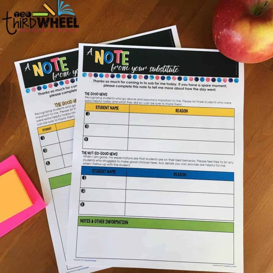 Planning for a Substitute Teacher To Create a Better Sub Experience