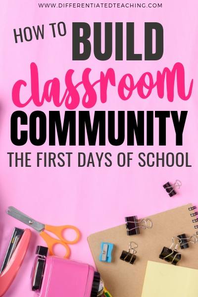 Community Building Activities for the First Days of School