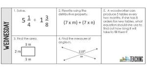 7th Grade Math Spiral Review (Free Download)